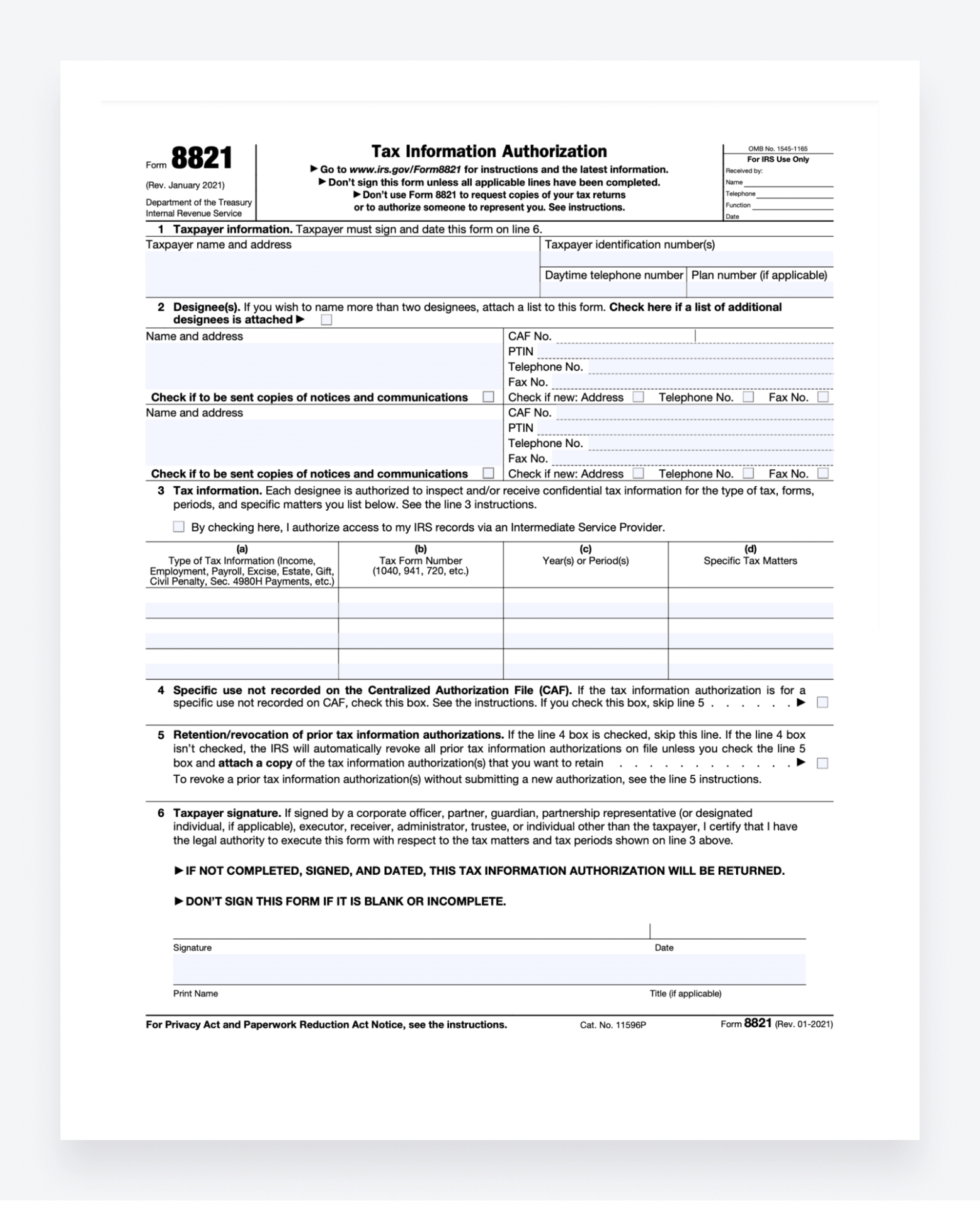 IRS Form 8821: everything you need to know - TaxDome