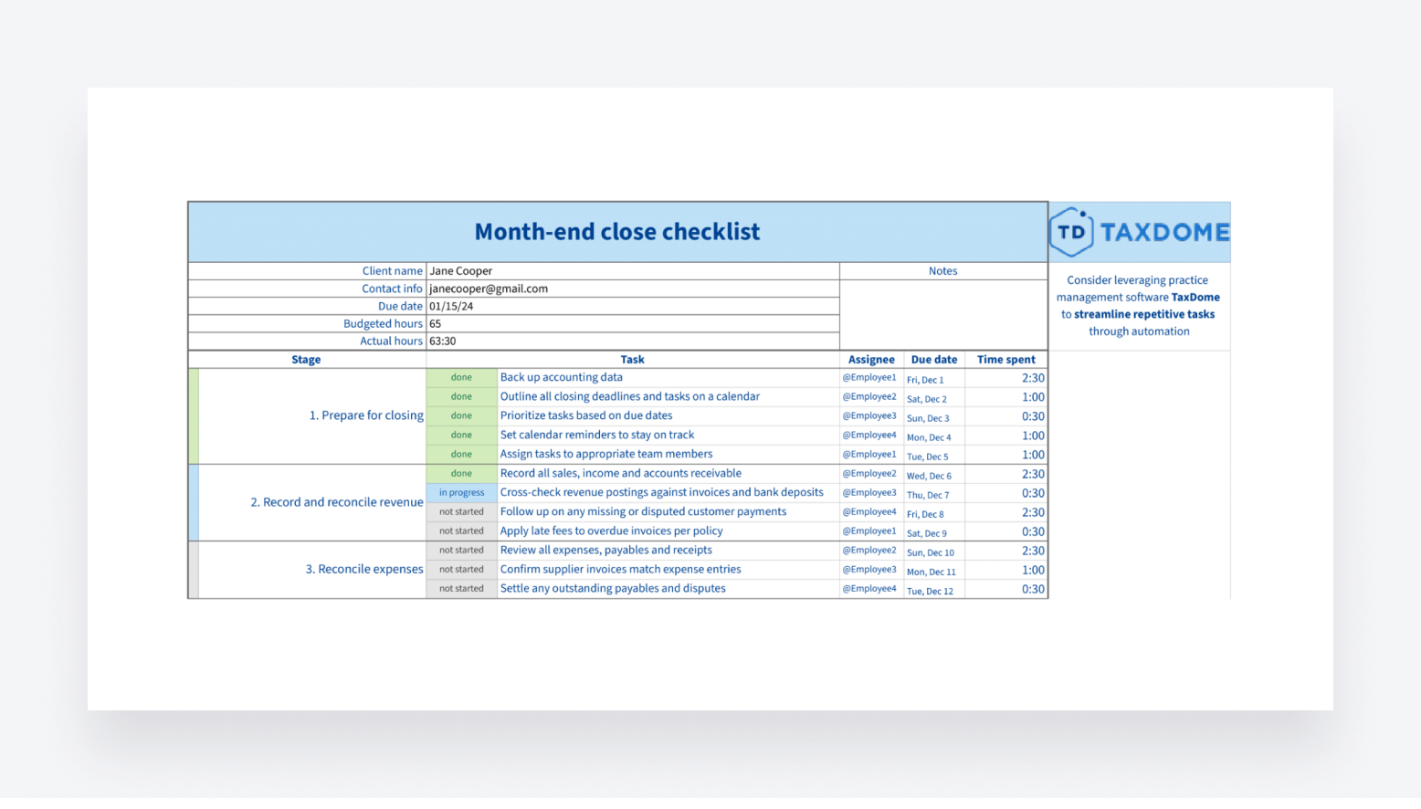 Month-end close checklist with free template - TaxDome
