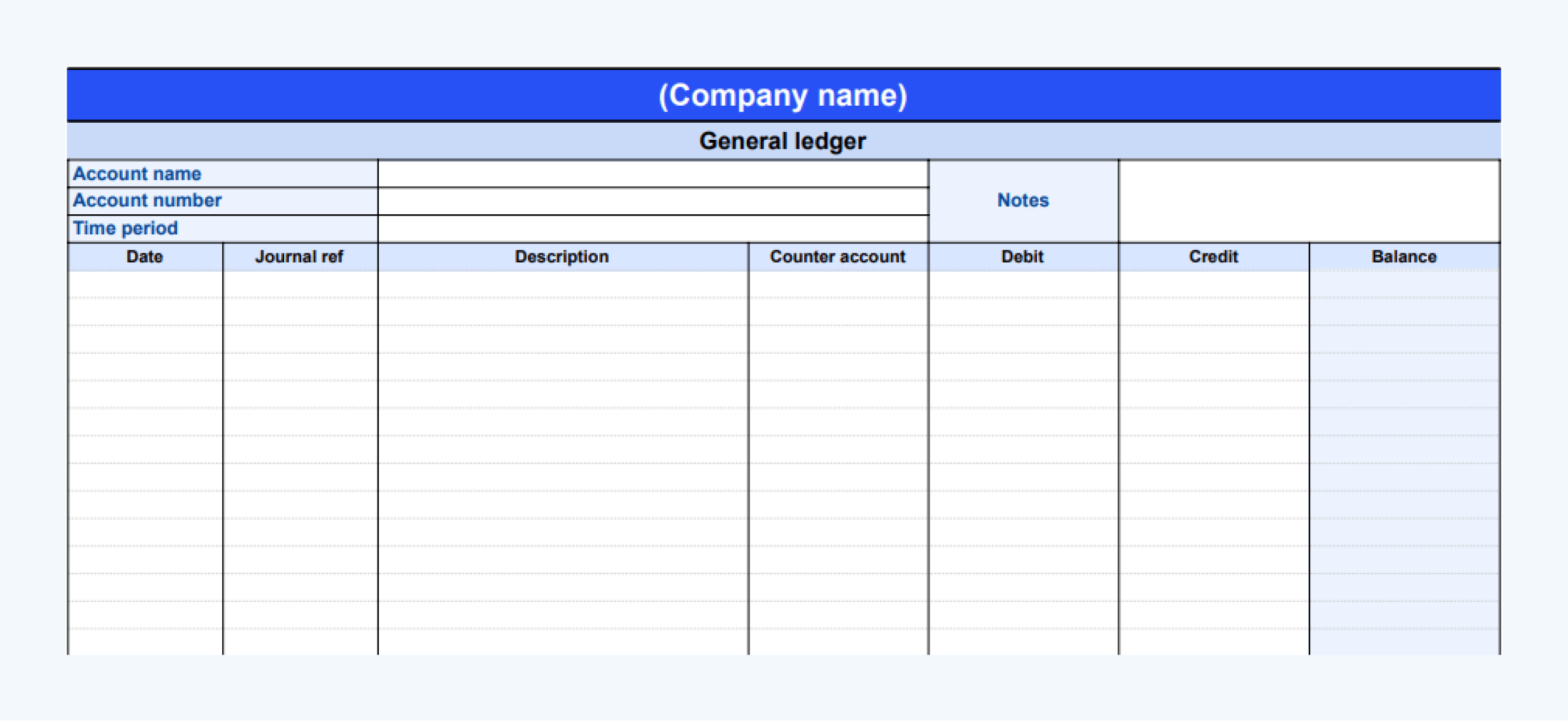 General Ledger Example Uk