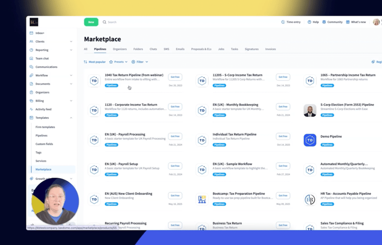 Marketplace for templates – TaxDome